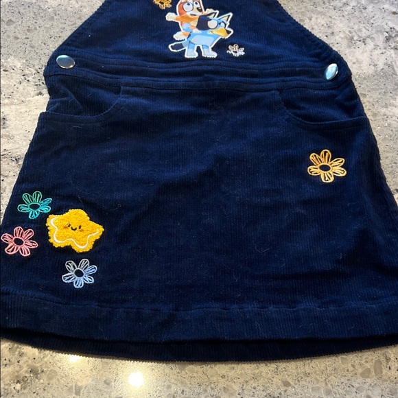Bluey | Bottoms | Bluey Kids Navy Overall Skirt With Embroidered ...